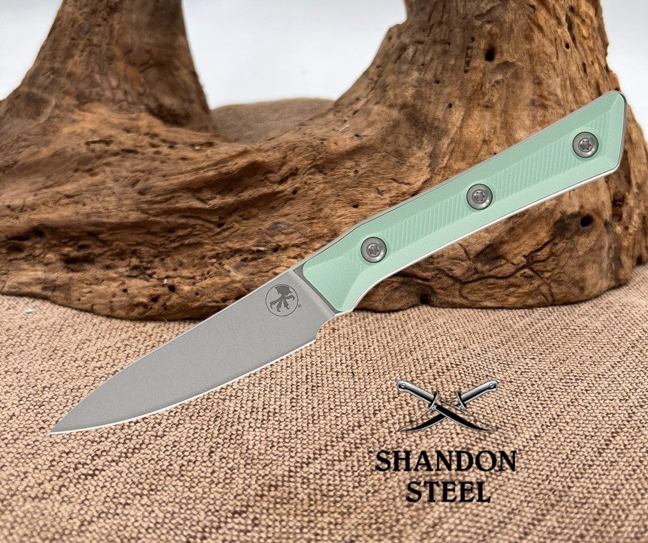 Microtech Paring Knife Caribbean Blue G-10 Handle w/ Stonewash M390MK ...